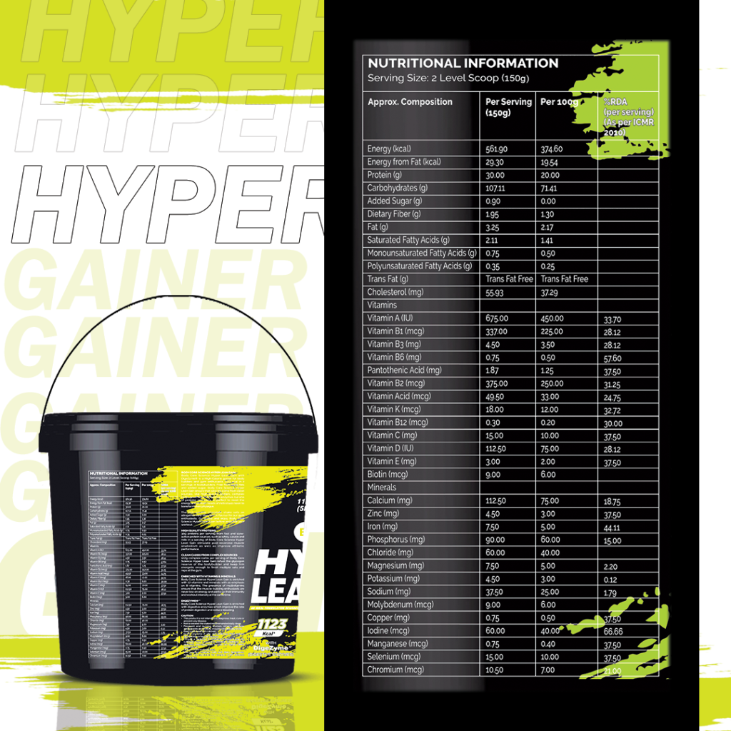 BCS Hyper Lean Gainer (5Kg) | Body Core Science