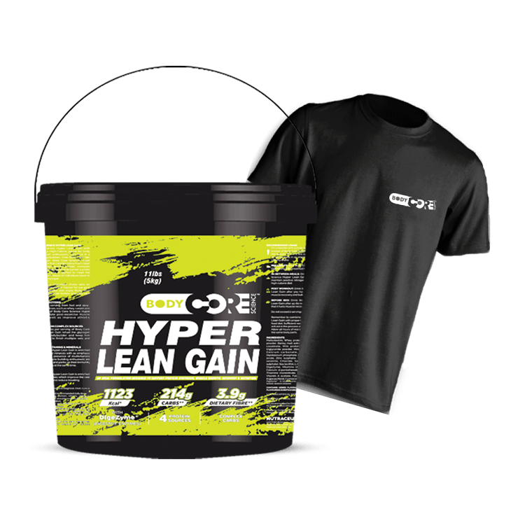 BCS Hyper Lean Gainer (5Kg) + T Shirt | Body Core Science
