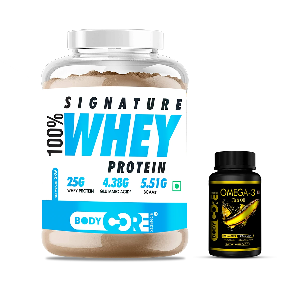 Signature 100% Whey Protein (2kg) + OMEGA-3 Fish Oil | Body Core Science